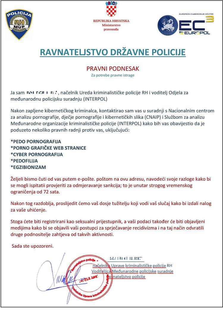 Iz policije - Upozorenje o zlonamjernoj elektroničkoj pošti - OG Portal