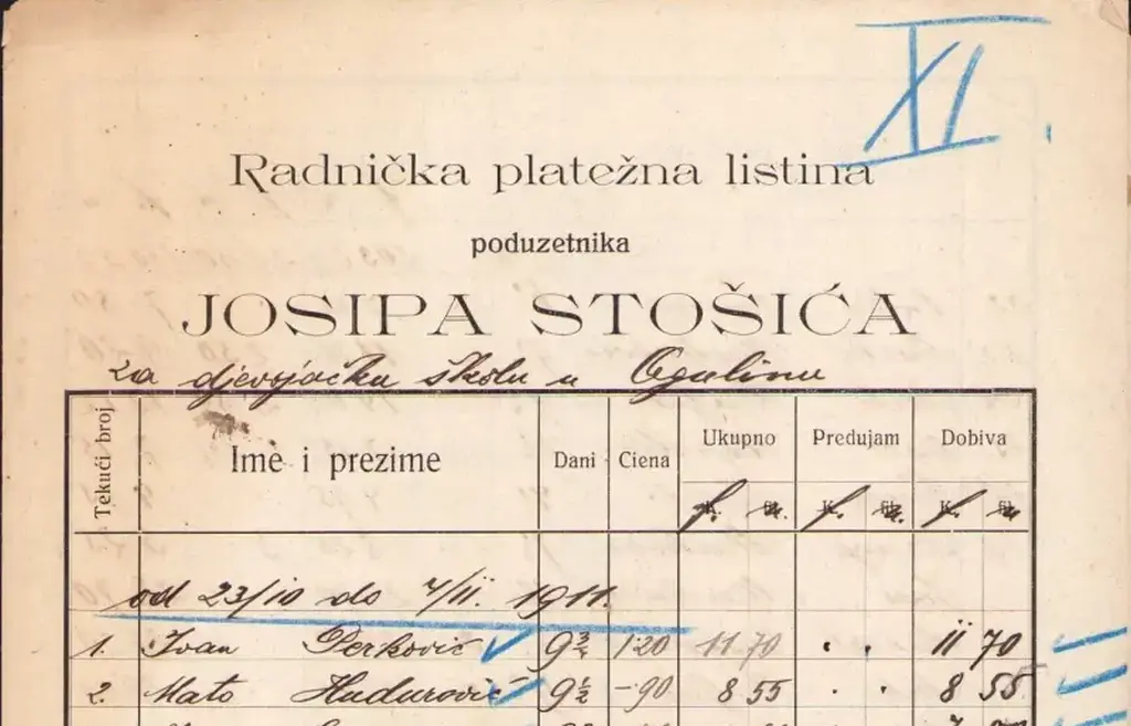 Utorkom iz muzejskog arhiva - plaće građevinskih radnika - OG Portal